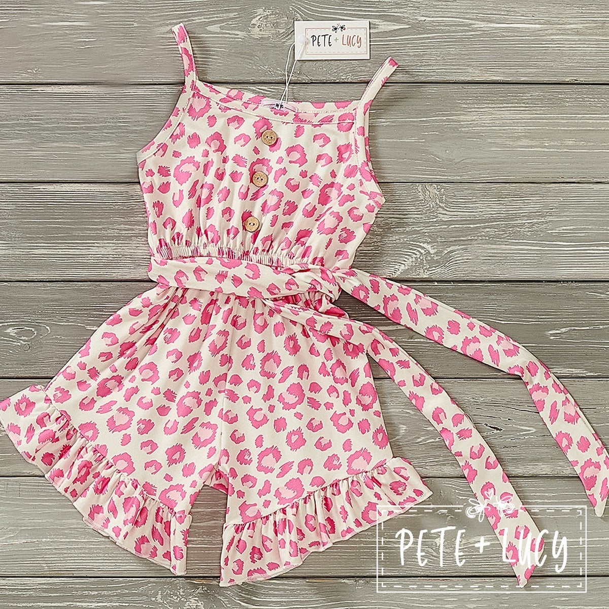 Pete + Lucy 'Pink Safari' romper | Designs by Arella