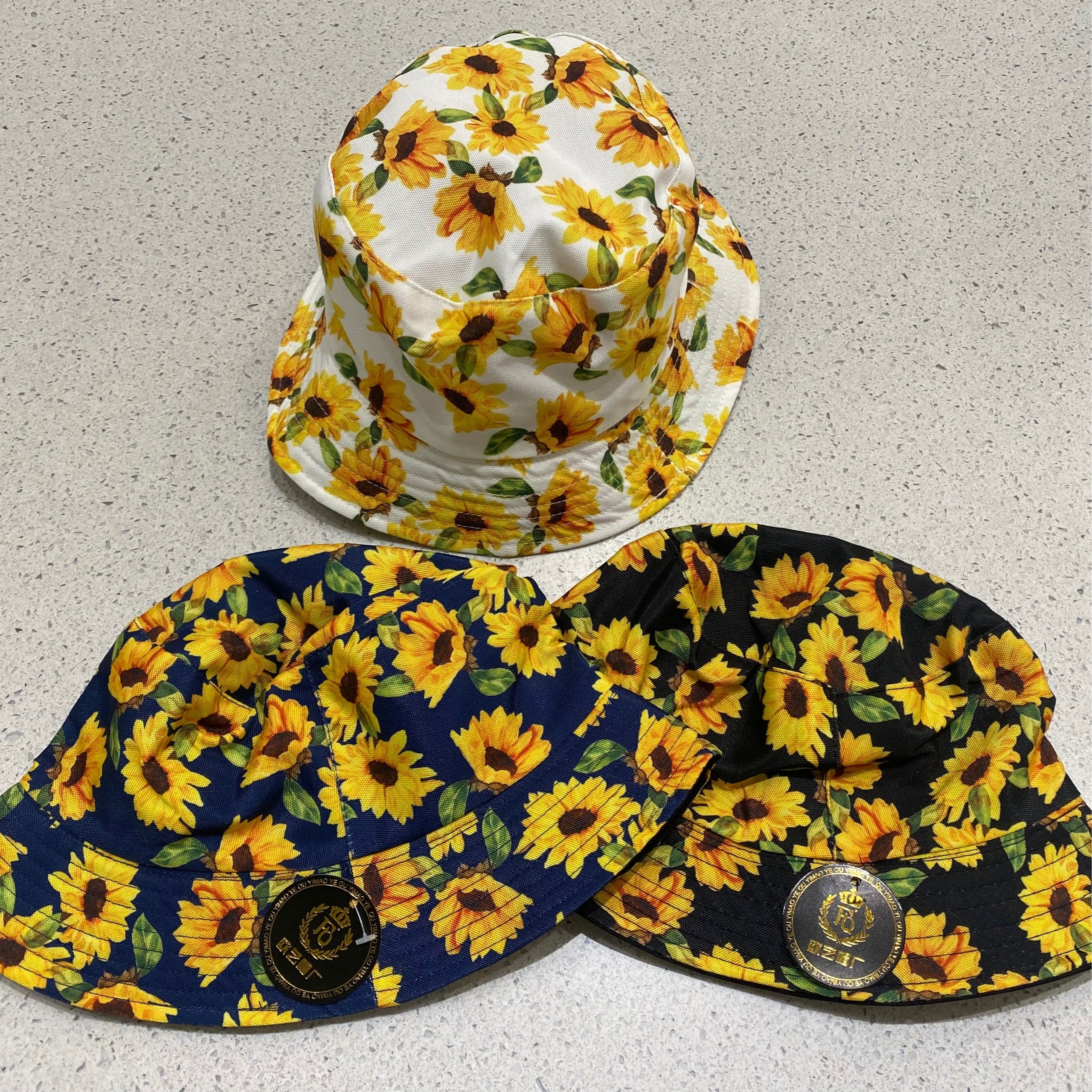 Sunflower bucket hats - adult | Designs by Arella