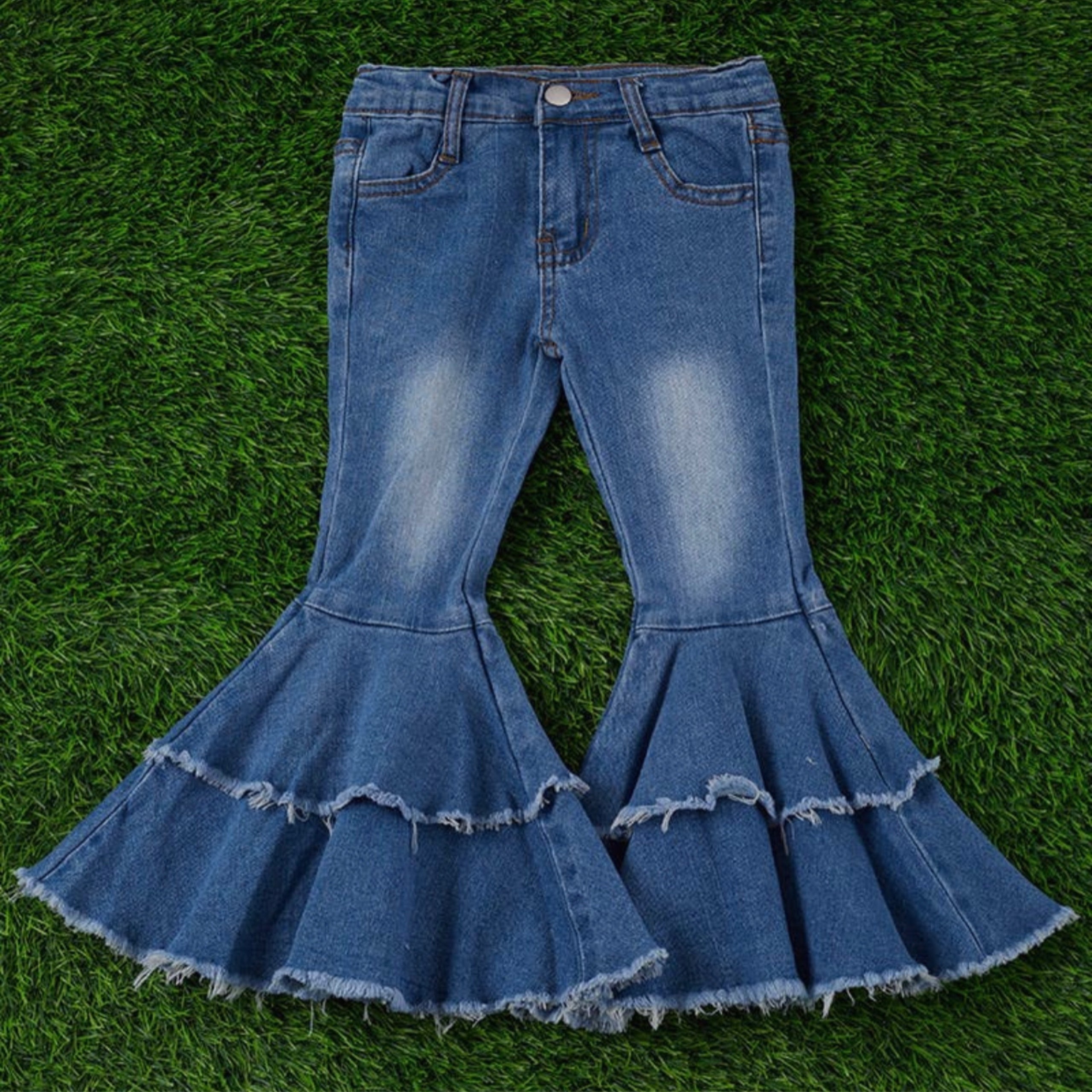 Lt wash double denim belles | Designs by Arella