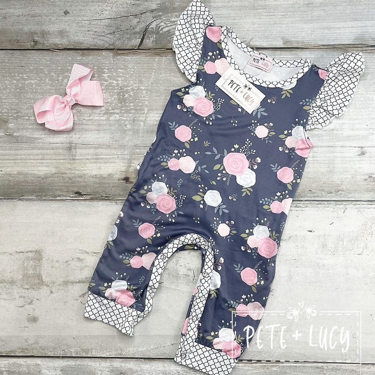 Pete + Lucy 'Moody Floral' romper | Designs by Arella